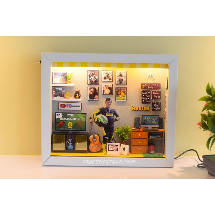 HIS HAPPY CORNER Miniature Frame| 3D miniature LED Frame| Best gift for ...